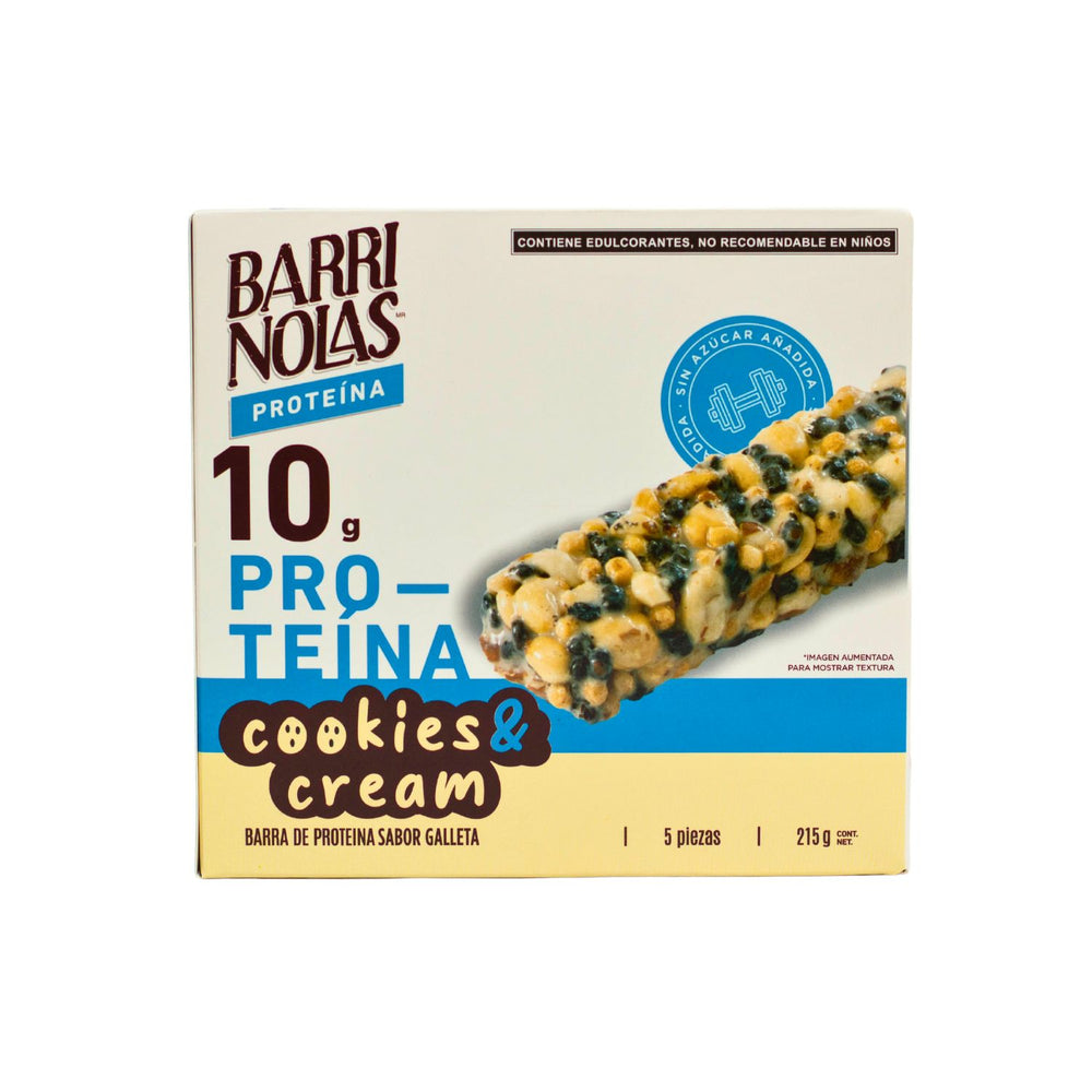 BARRINOLAS PROTEÍNA – Cookies & Cream Cajilla con 5 Barritas